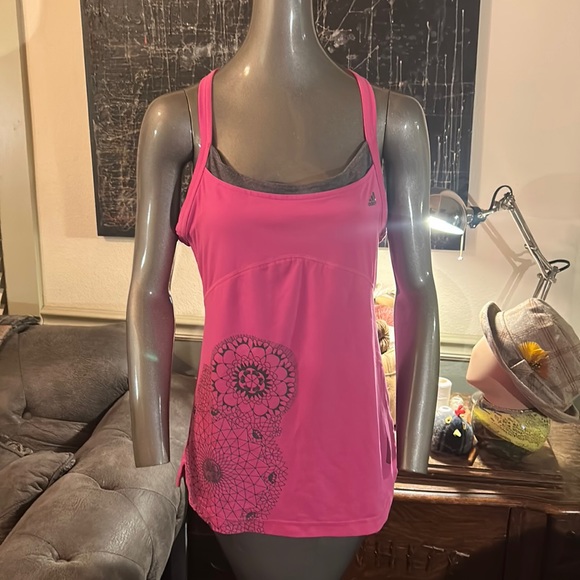 adidas | Tops | Adidas Built In Shelf Bra Mandala Print Barbie Pink ...